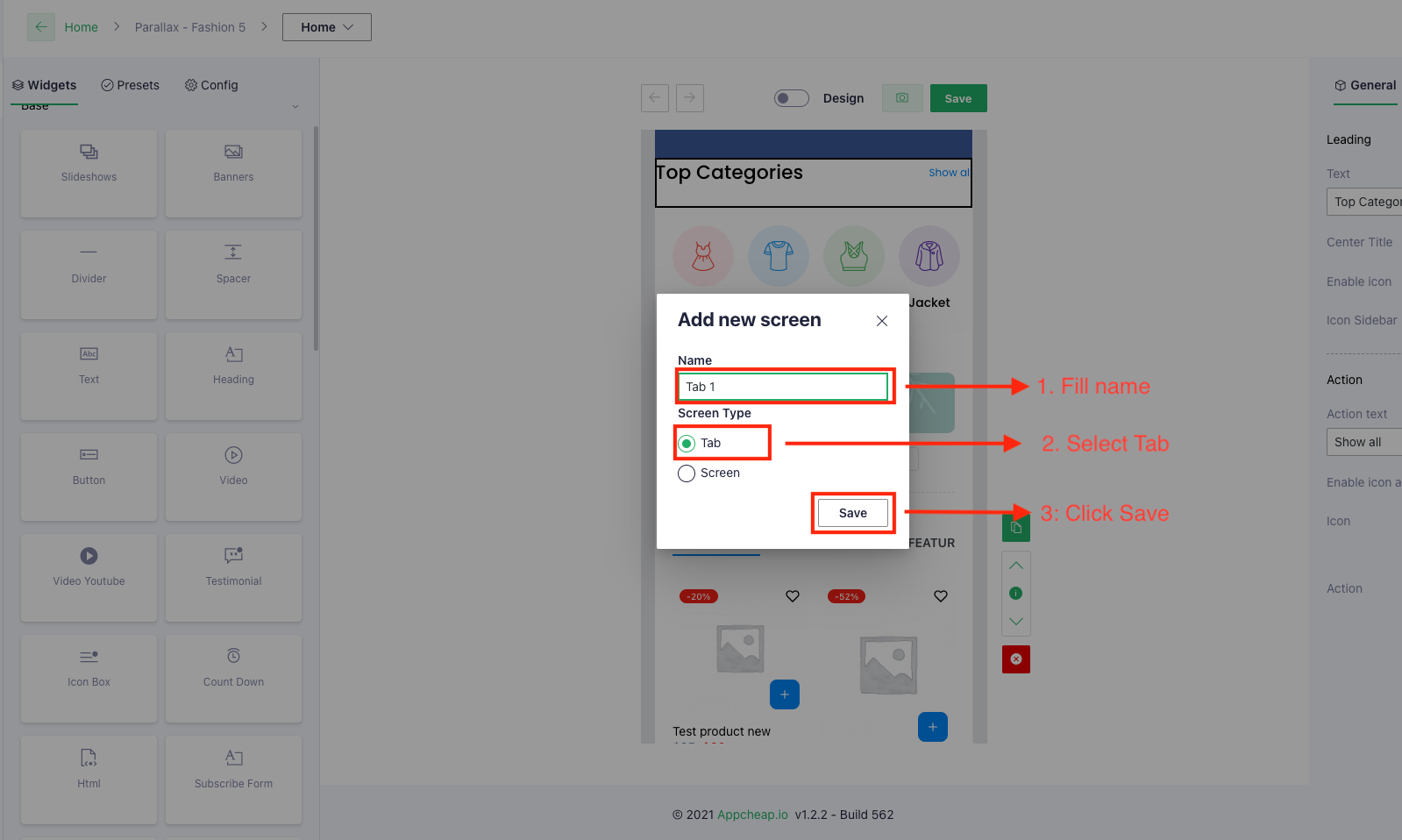 How to create a custom tab? – Appcheap